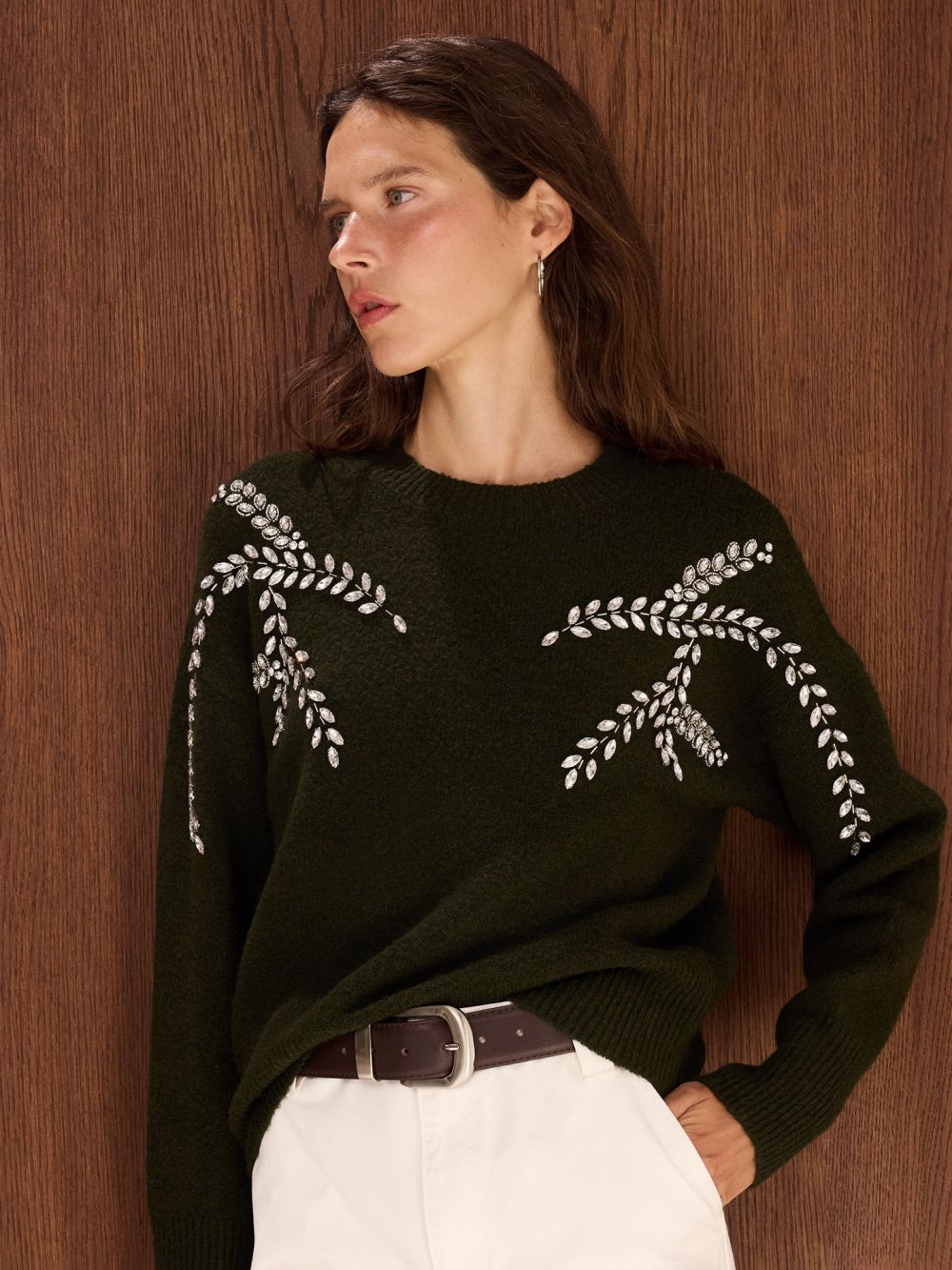 סוודר מעוטר אבנים נוצצות | Castro